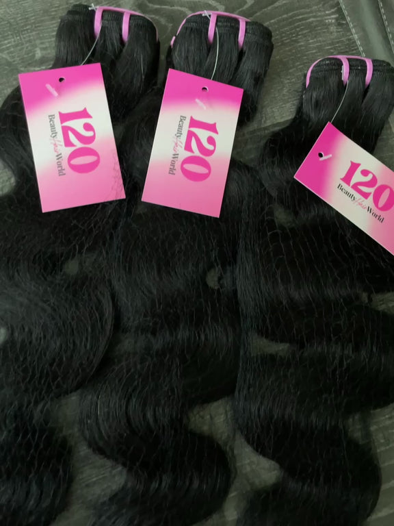 Salon-Quality #1B Natural Black Hair Bundles | Extra Volume RawHair ...
